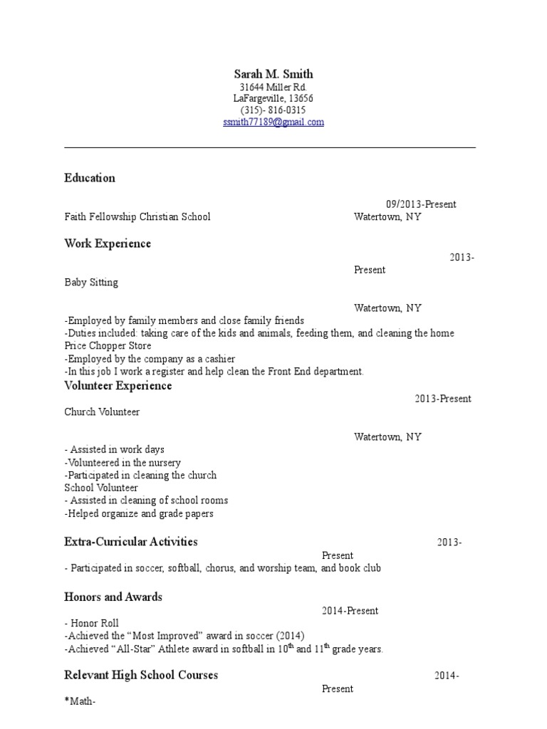 Sarah M. Smith's Resume Summary | PDF