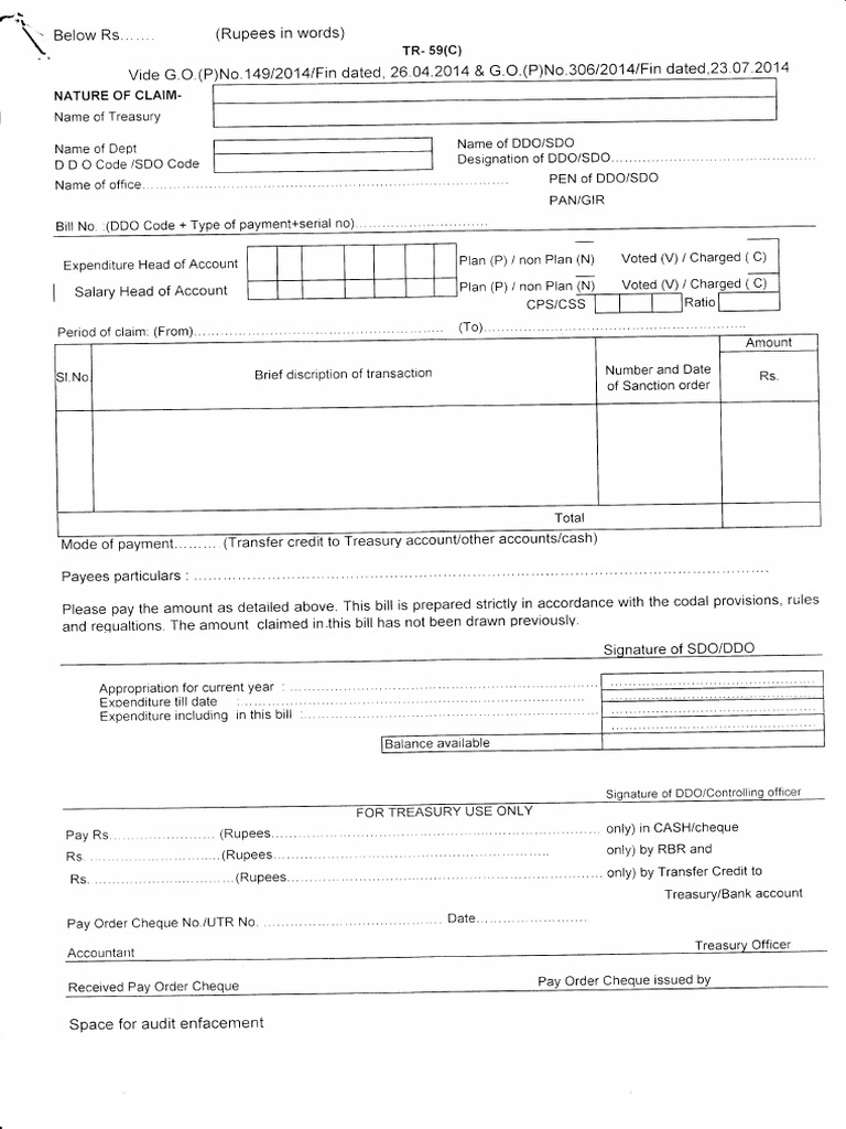 Form TR 59 (C) | PDF | Cheque | Services (Economics)