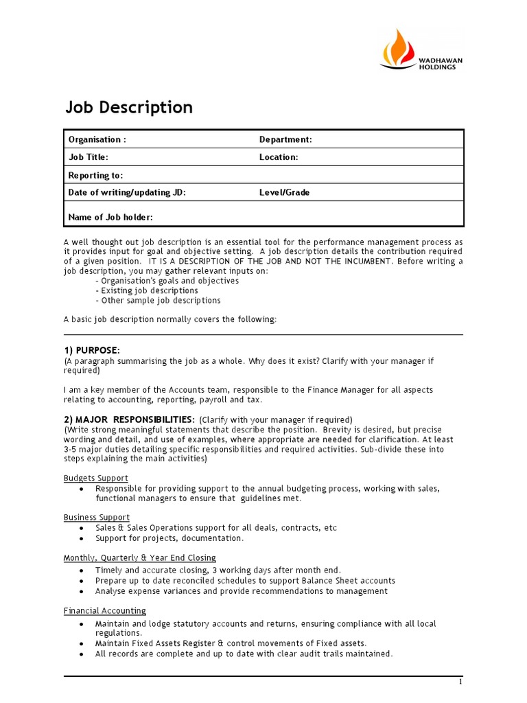 IC - Job Description Template | PDF | Competence (Human Resources ...