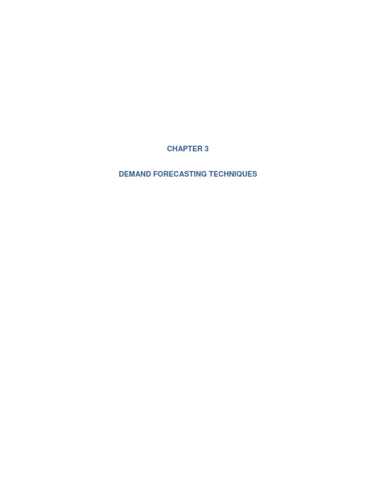 Chapter 3 - Demand Forecasting Techniques PDF | PDF | Forecasting | Cargo
