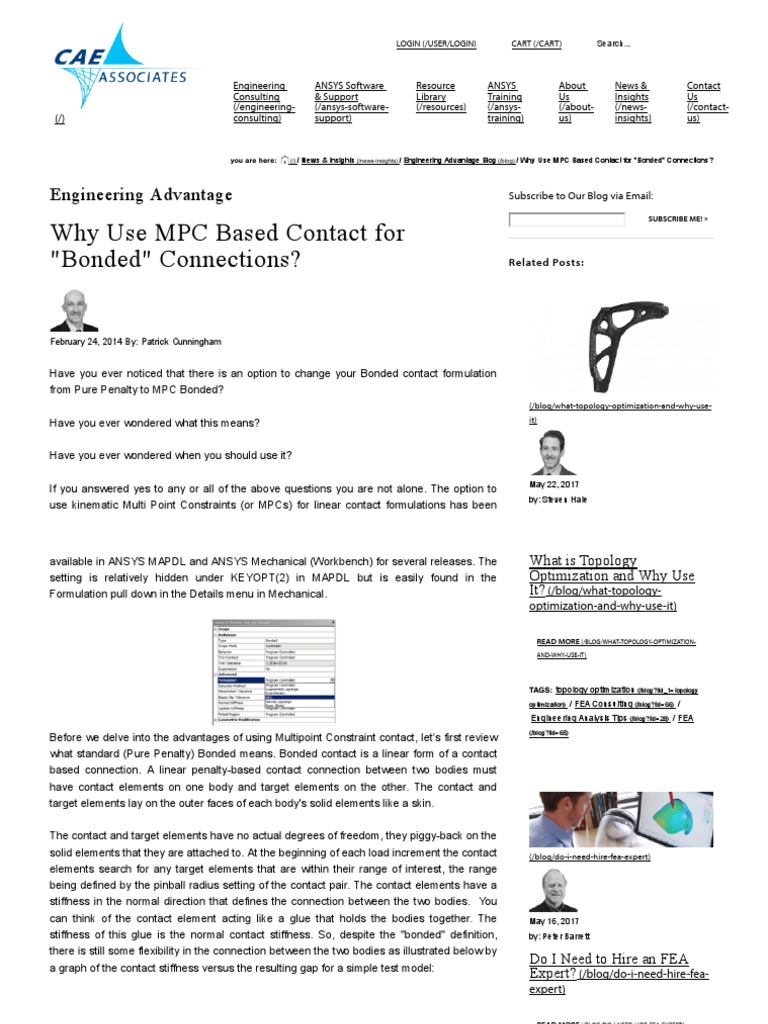Why Use MPC Based Contact For - Bonded - Connections | Download Free ...