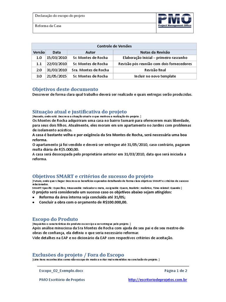 Exemplo de Escopo 2 | PDF | Science | Tecnologia (geral)