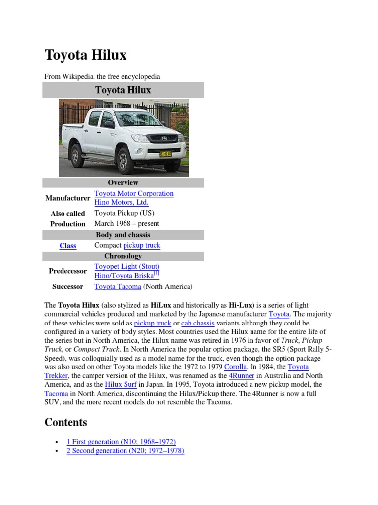 Toyota Hilux | PDF | Wheeled Vehicles | Transport