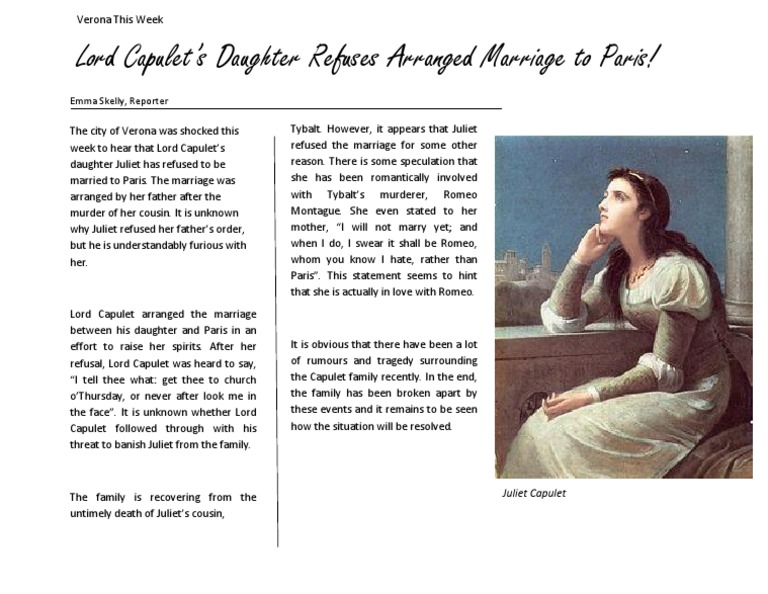 Romeo and Juliet News Article | PDF