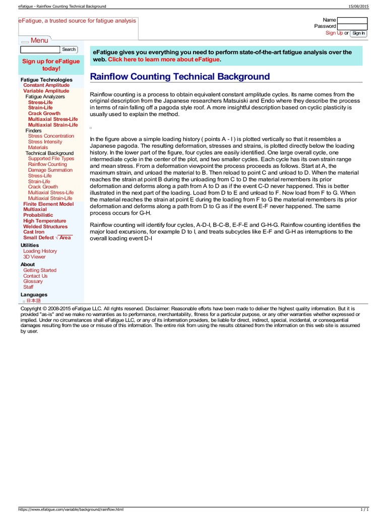 EFatigue - Rainflow Counting Technical Background | PDF | Fatigue ...