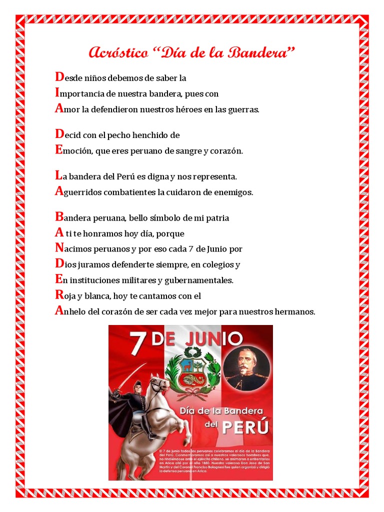 Acróstico del Día de la Bandera Peruana | PDF | Poesía