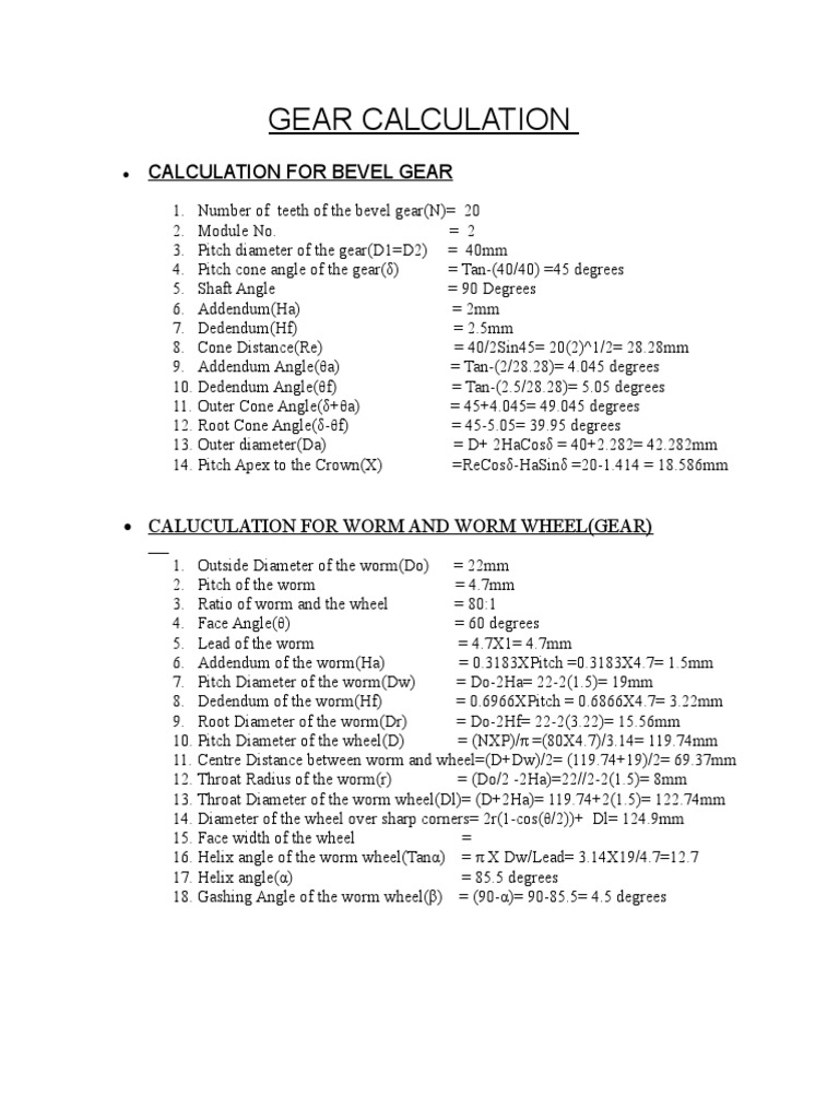 Gear Calculation Final Report | PDF | Gear | Machines