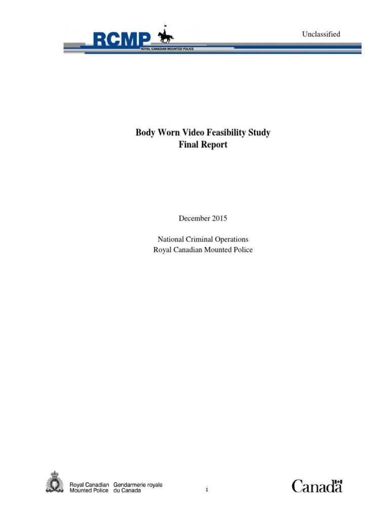 RCMP BMC Final Report | PDF | Body Worn Video | Police