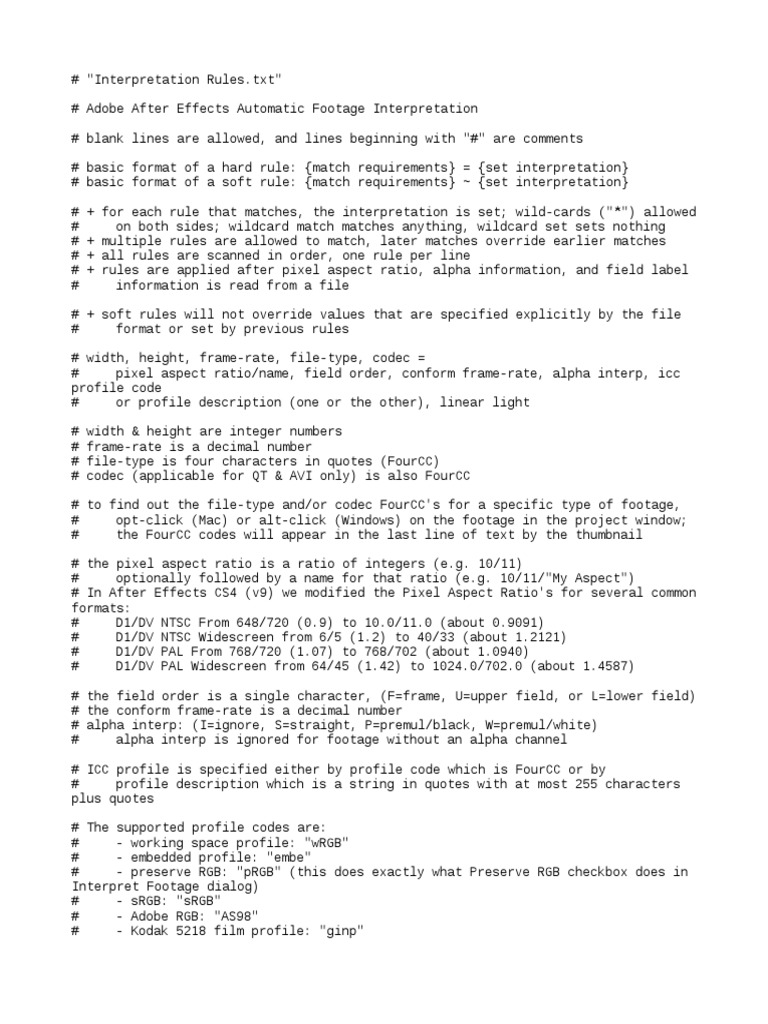 Interpretation Rules | PDF | High Definition Television | Storage Media