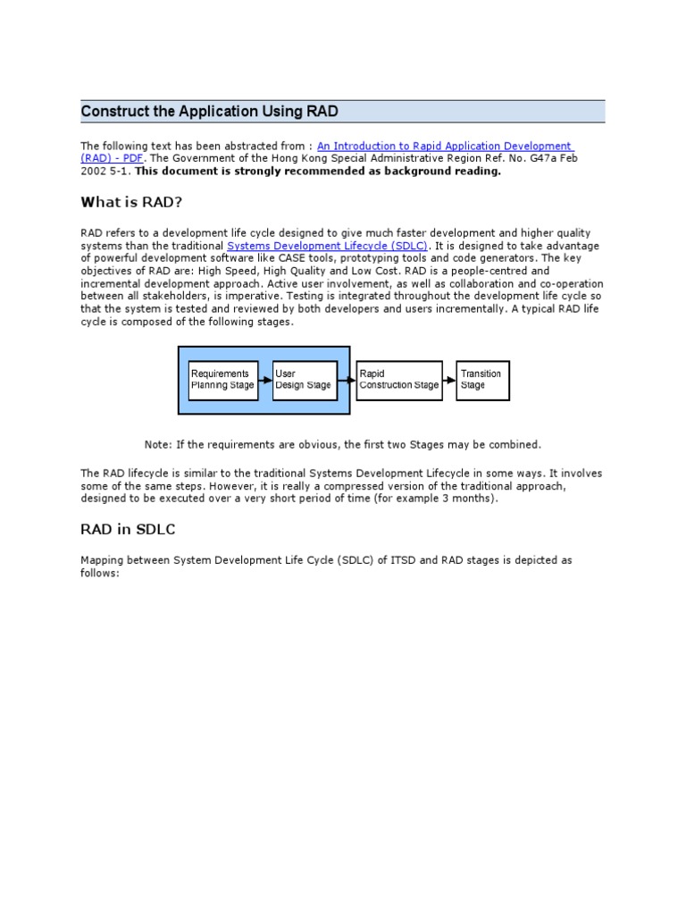 Construct The Application Using RAD | PDF | Software Development | Software