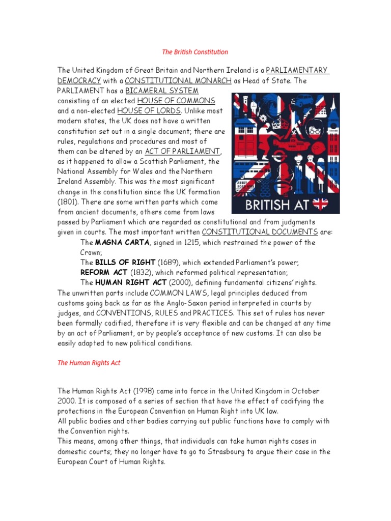 The British Constitution | PDF | Constitution Of The United Kingdom ...