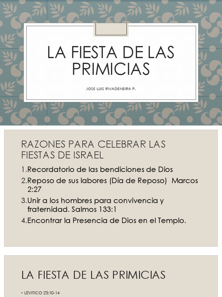 La Fiesta de Las Primicias | PDF | Libro del éxodo | La resurrección de ...