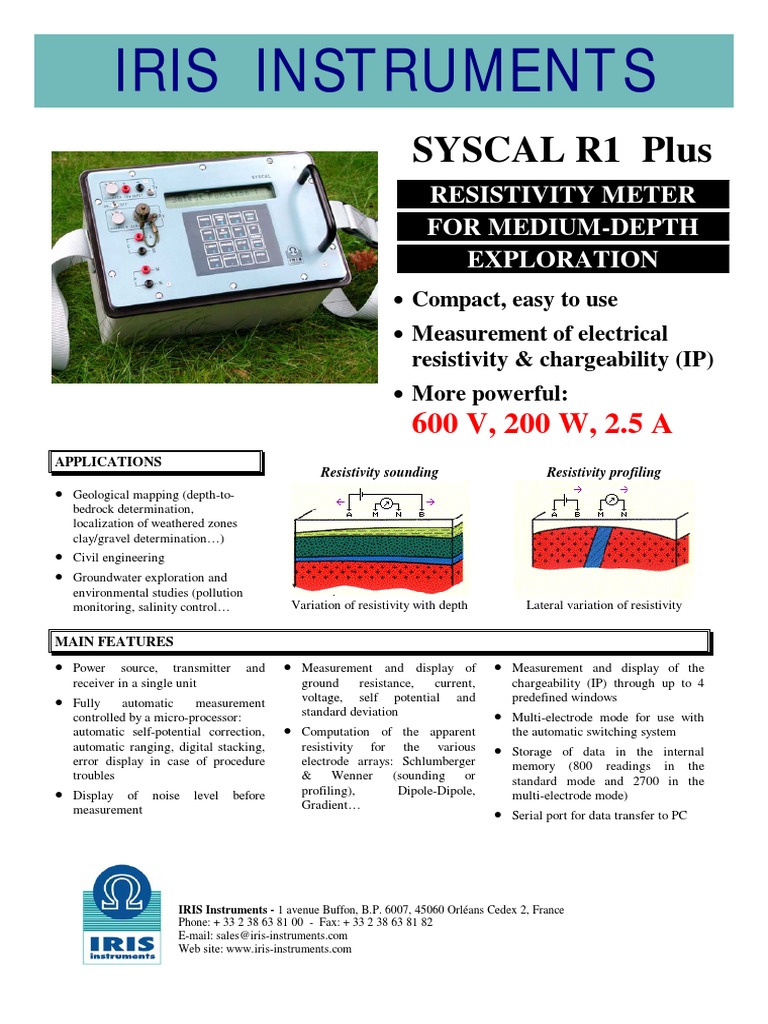 Syscal r1 Plus | PDF | Battery (Electricity) | Electrical Resistivity ...