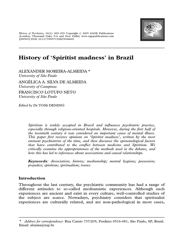 History of Spirit Madness in Brazil | PDF | Spiritism | Psychiatry