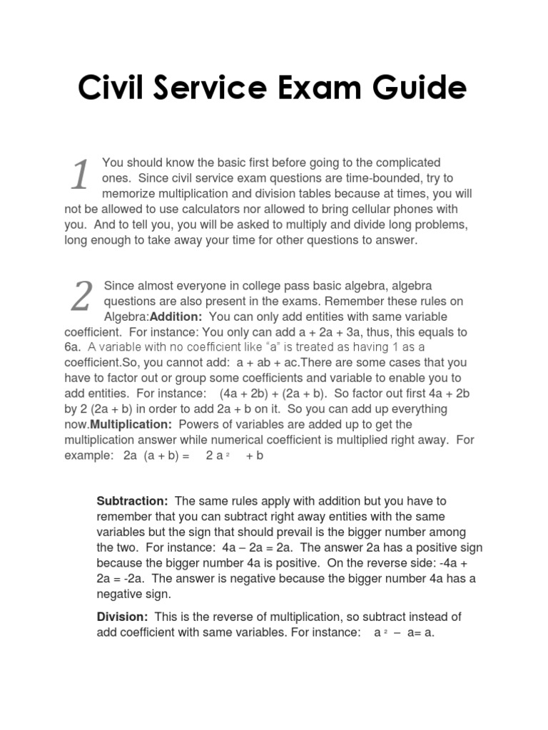 Civil Service Exam Guide: Subtraction: The Same Rules Apply With ...