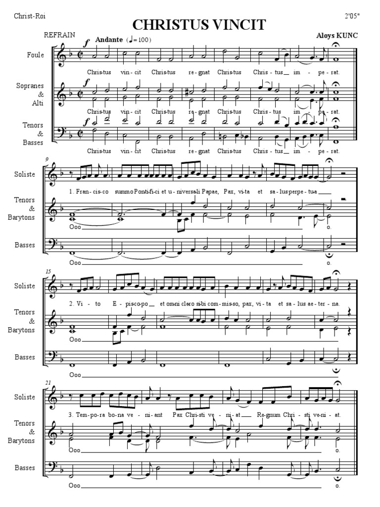 Christus Vincit Kunc Choeur | PDF