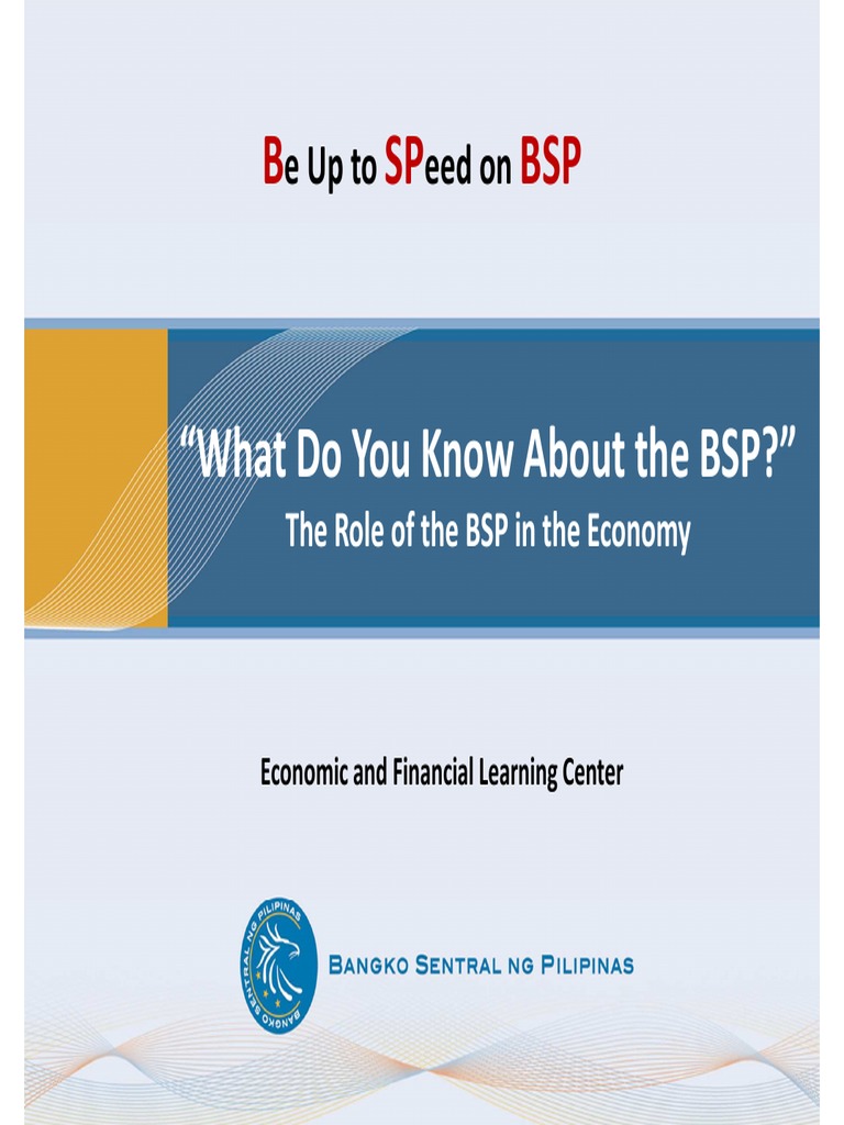 Role of BSP | PDF | Inflation | Monetary Policy