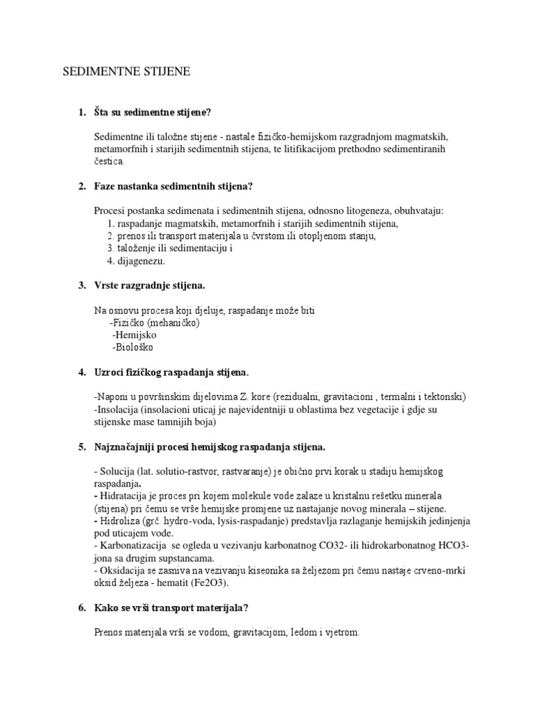 Sedimentne Stijene | PDF