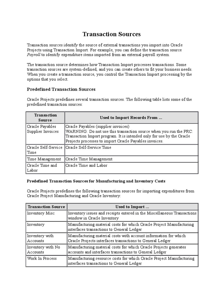 Transaction Sources | PDF | Oracle Database | Application Programming Interface
