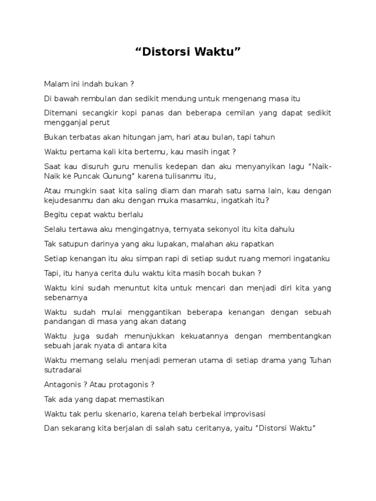 Distorsi Waktu | PDF | Puisi