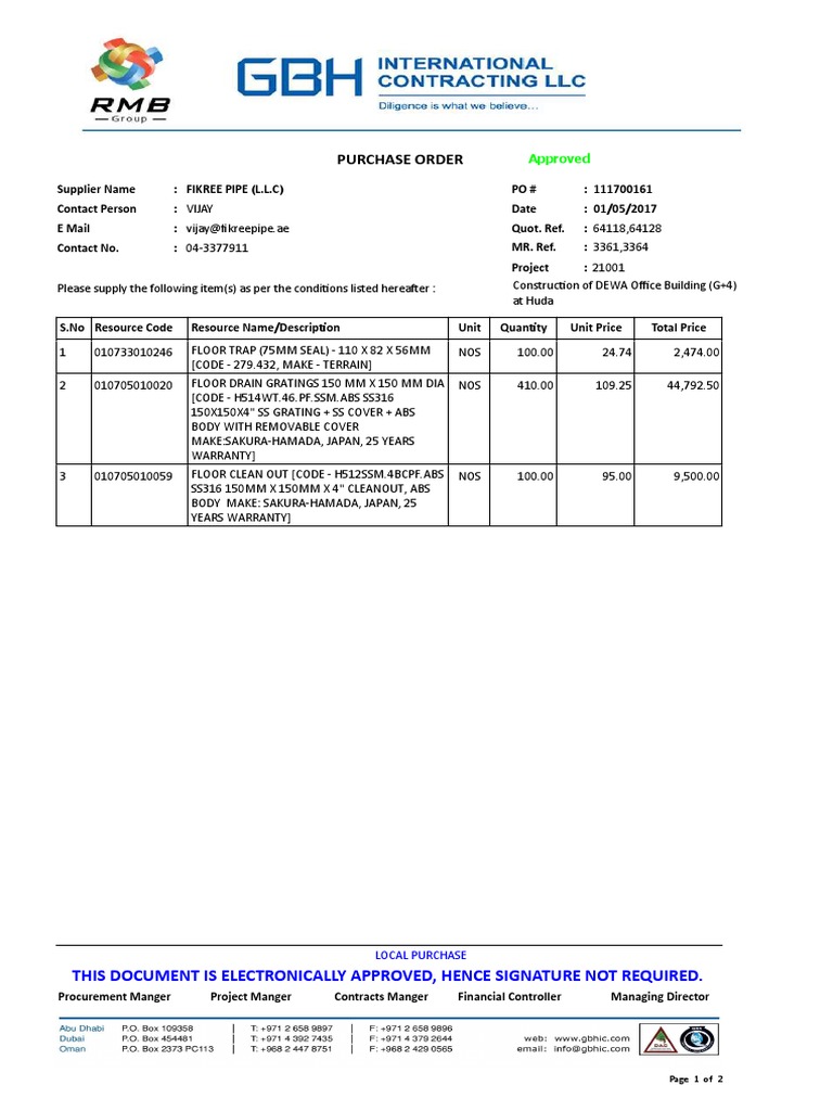 Fikree Pipe | PDF | Invoice | Business