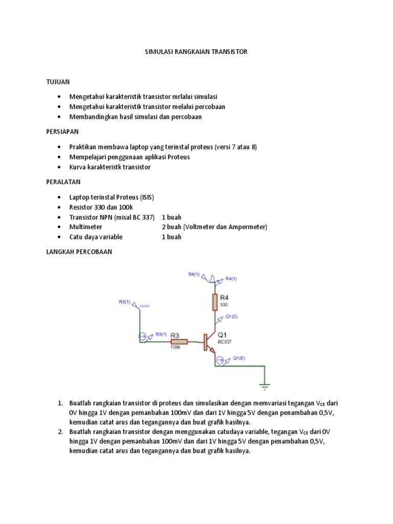 Simulasi Rangkaian Transistor | PDF