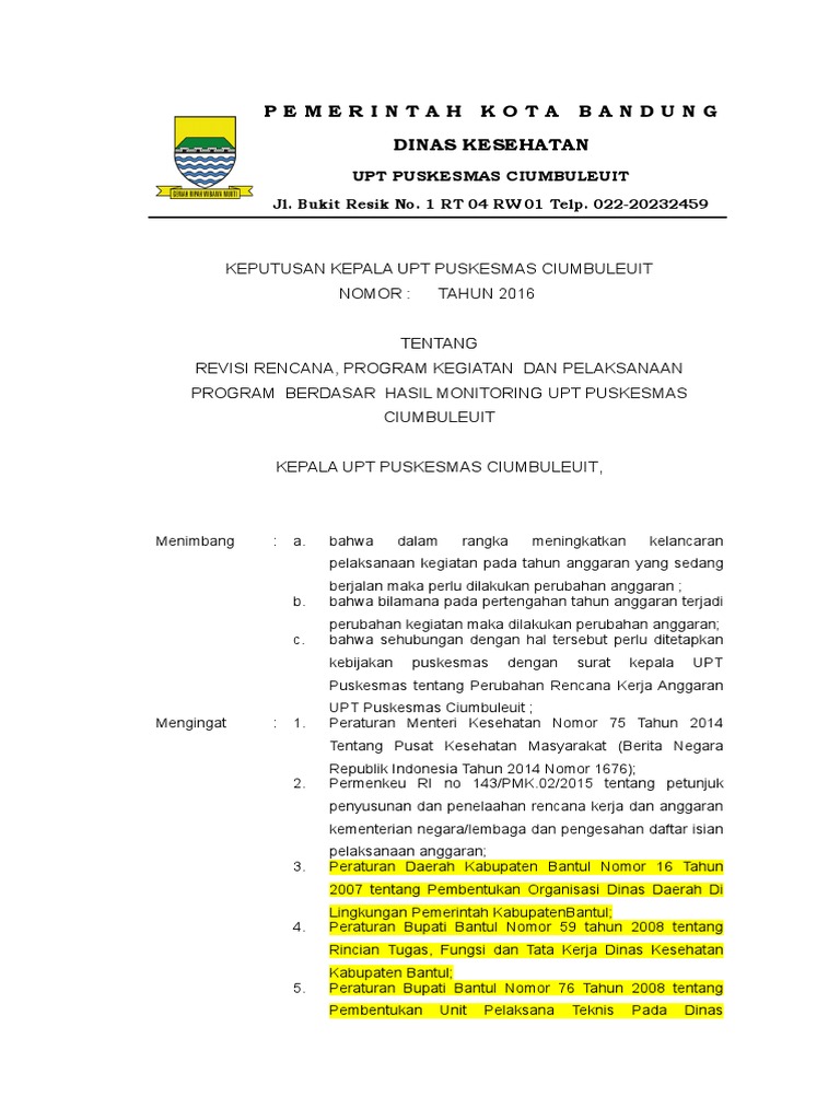 SK Revisi Rencana | PDF