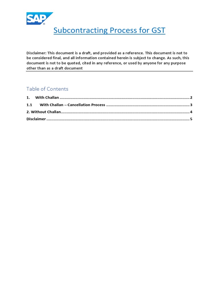 GST Subcontracting Process | PDF | Invoice | Business