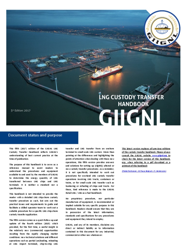 GIIGNL - LNG CUSTODY TRANSFER HANDBOOK - 5° Ed 2017 | PDF | Liquefied ...