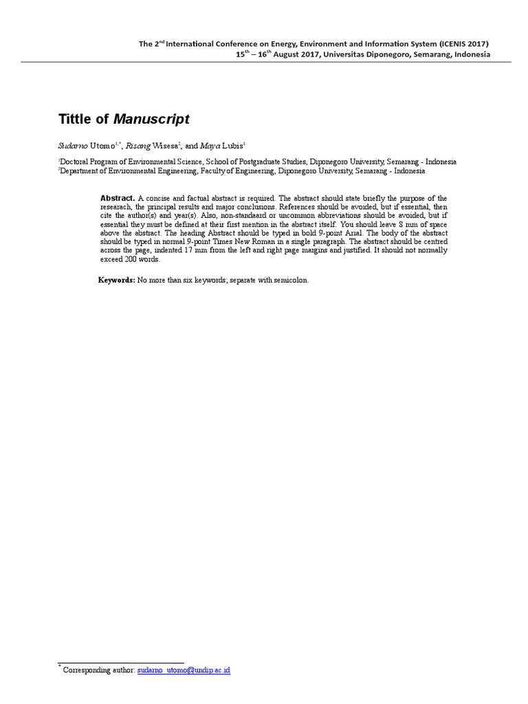 Abstract Template ICENIS 2017 | PDF | Technology & Engineering