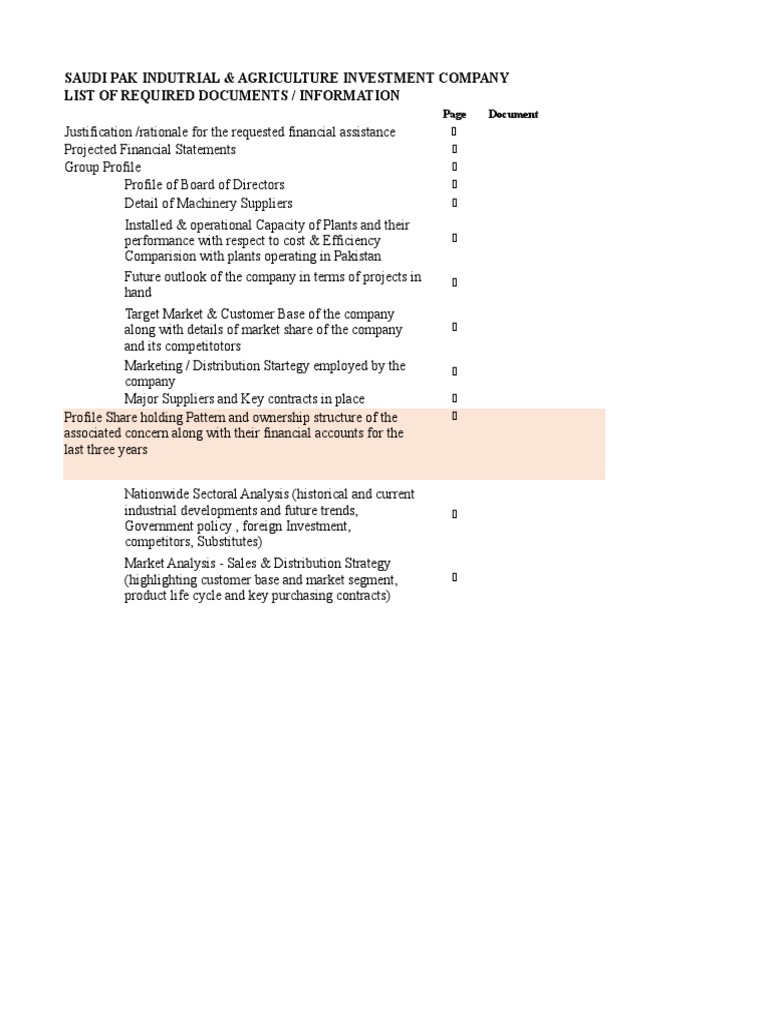 Upload List of Required Documents & Information | PDF | Business