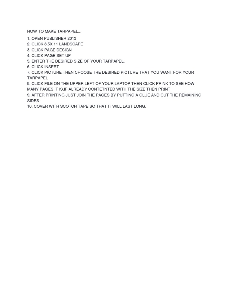 How To Make Tarpapel | PDF