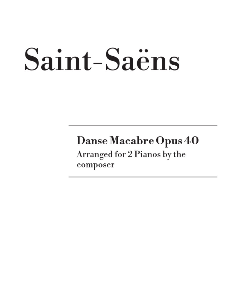 Danse Macabre Full Score | PDF | Camille Saint Saëns | Musical Instruments