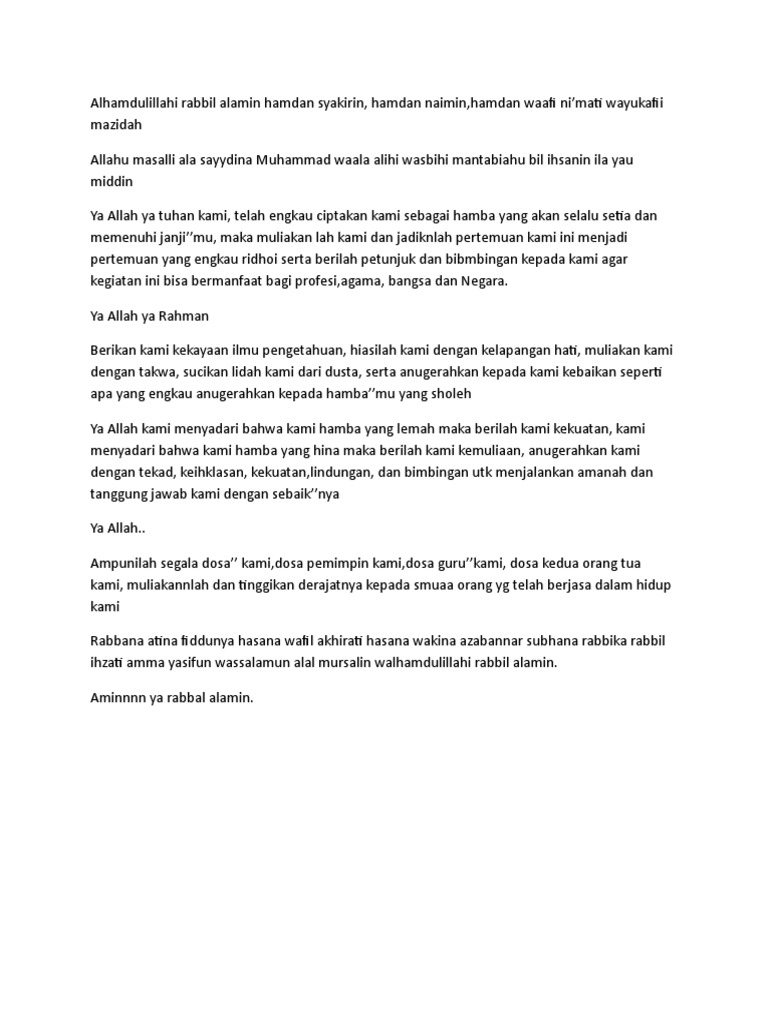 Alhamdulillahi Rabbil Alamin Hamdan Syakirin | PDF