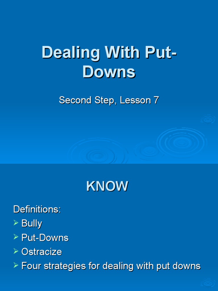 Dealing With Put-Downs | Download Free PDF | Bullying | Interpersonal ...