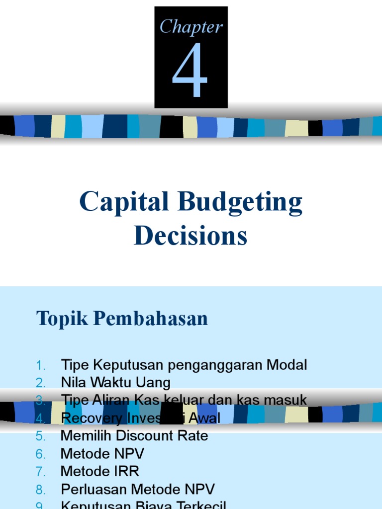 Chapter 4-Capital Budgeting | PDF | Net Present Value | Present Value