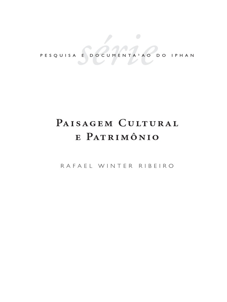 Rafael Winter Ribeiro - Paisagem Cultural e Patrimônio | PDF ...