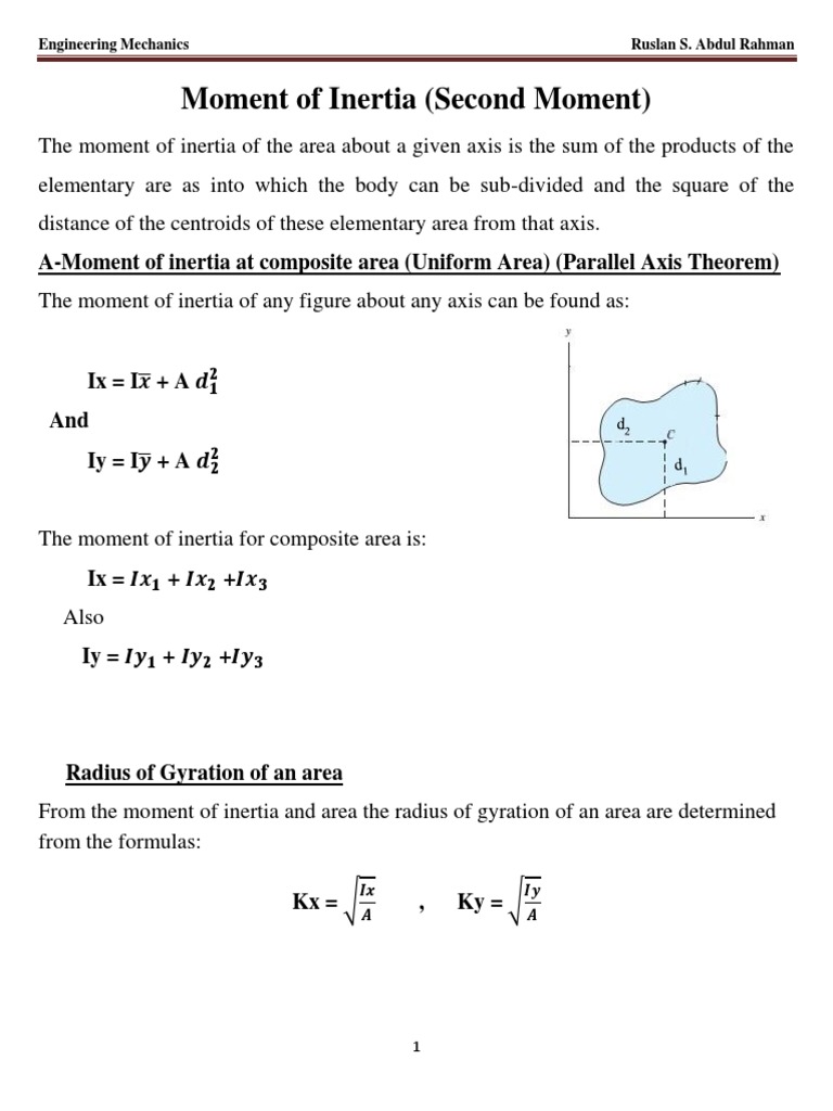 Moment of Inertia (A) | PDF | Rotation Around A Fixed Axis | Acceleration