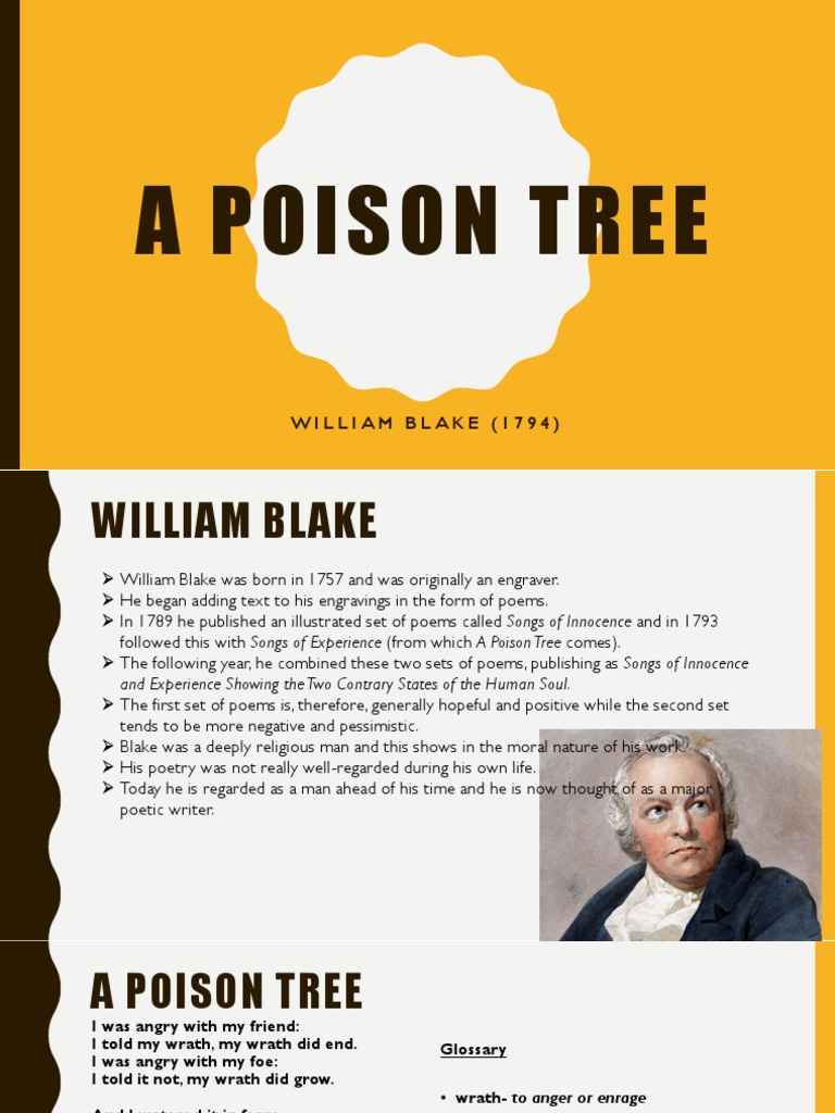 Analysis of William Blake's "A Poison Tree" | PDF | Anger | William Blake