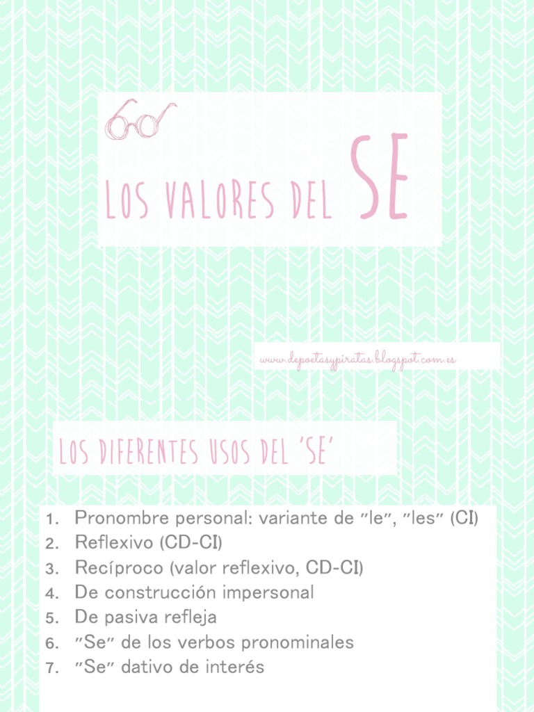 Usos del 'Se' en Español | PDF | Verbo | Asunto (gramática)