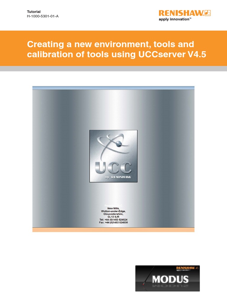 H-1000-5301-01-A Creating A New Environment, Tools and Calibration of Tools Using UCCserver V4.5 ...