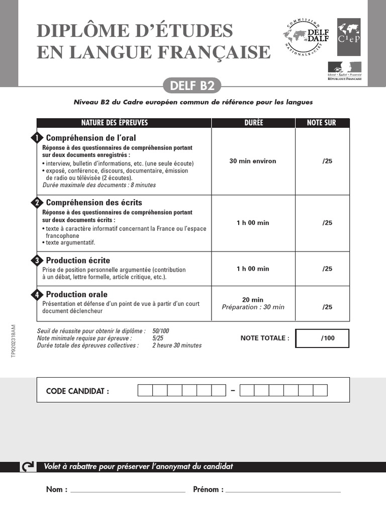 Épreuves du DELF B2 : Guide et Exemples | PDF | Business