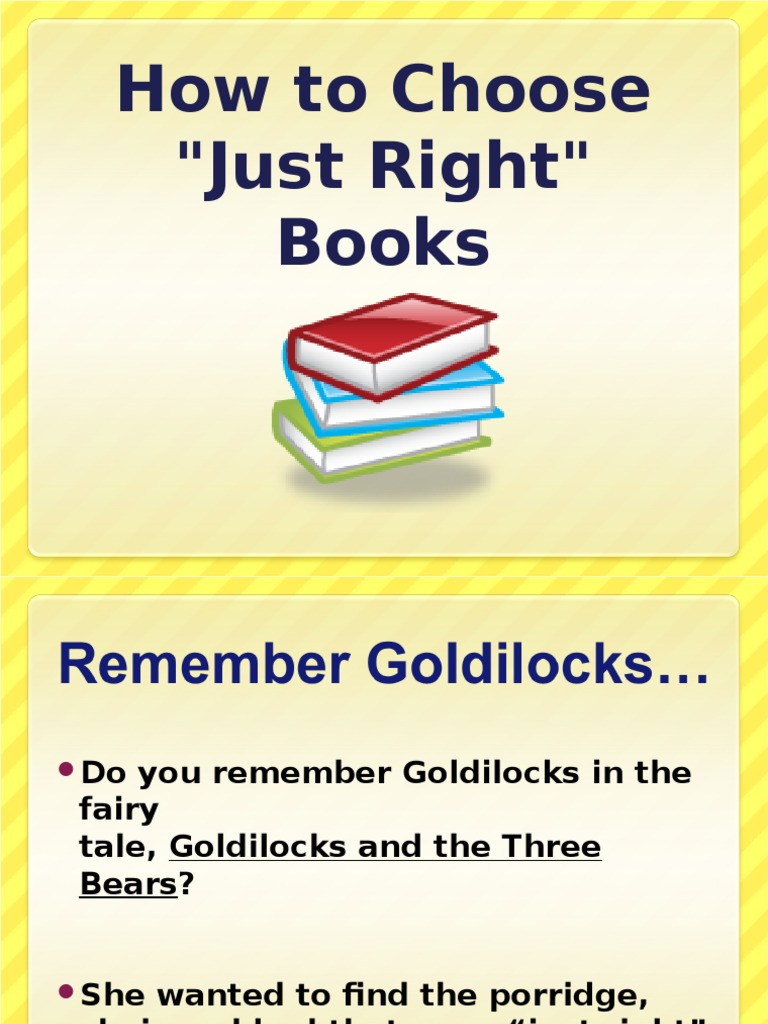 How To Choose "Just Right" Books | PDF