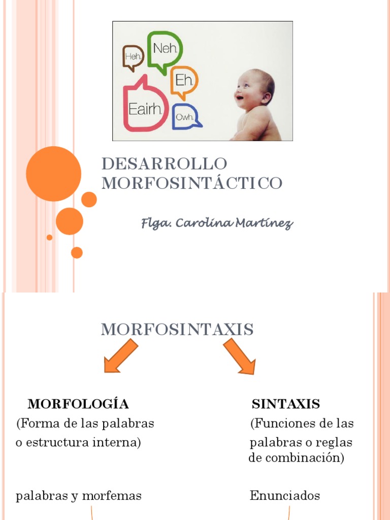 DESARROLLO MORFOSINTACTICO 2 | Aquisición de idioma | Palabra