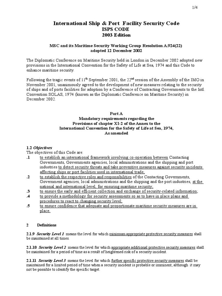 ISPS Code | PDF | National Security | Safety