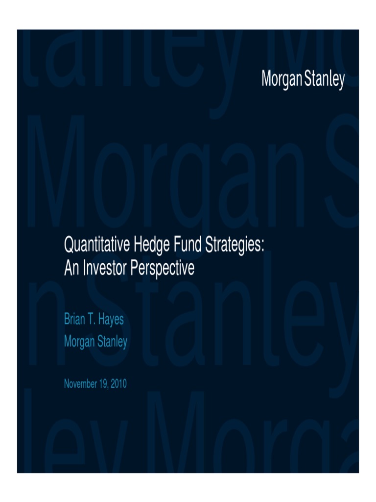 Quantitative Hedge Fund Strategies | Hedge Fund | Quantitative Analyst