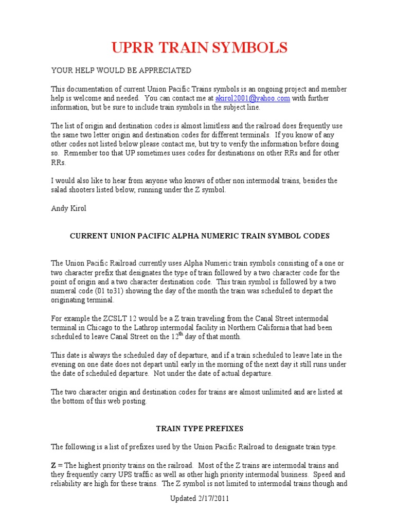 Train Symbols | PDF | Train | Rail Transport