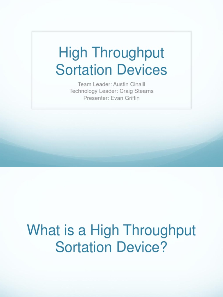 High Throughput Sortation Devices | PDF | Production And Manufacturing ...