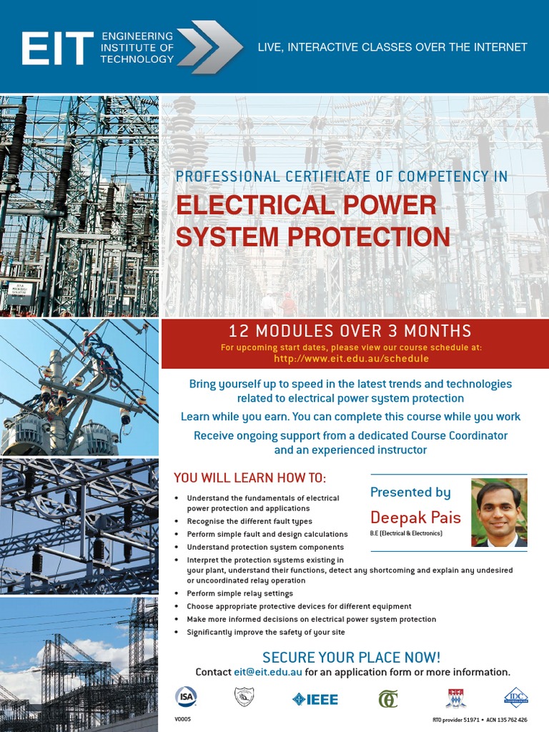 EIT Course Electrical Power Protection CPS Brochure | PDF | Relay ...