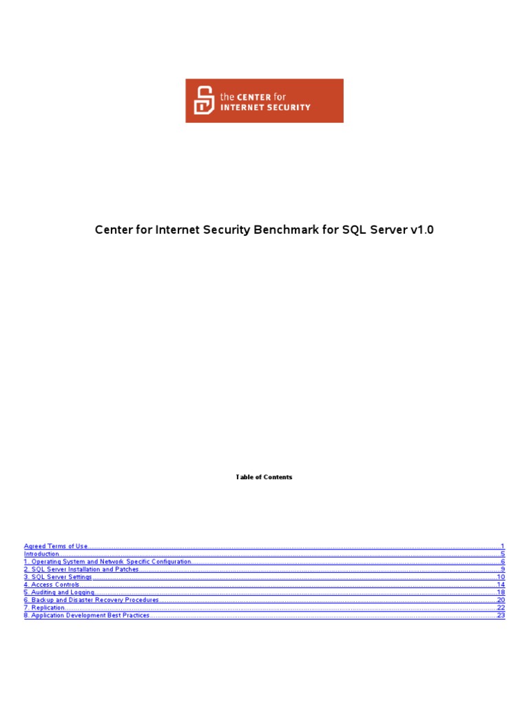 CIS SQL2000 Benchmark v1.0 | Download Free PDF | Windows Registry ... CIS SQL2000 Benchmark v1.0 | Download Free PDF | Windows Registry ...